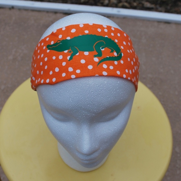 Handmade | Accessories | Orange Blue Gator Tie Headband Game Day | Poshmark